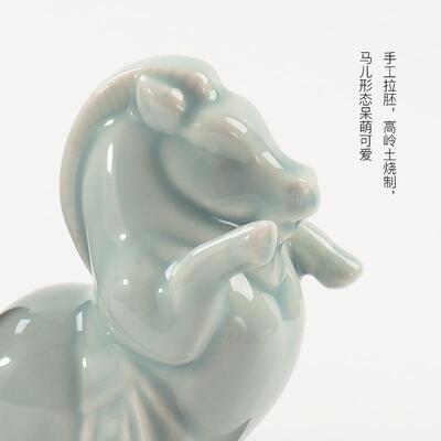 现新中MC-TY-25式书房书靠柜书玉陶档瓷马摆件酒样板房办公室书立