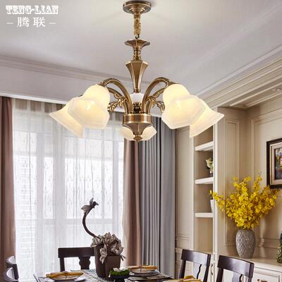 美铜式吊6690灯全复古客厅灯欧式餐厅卧室代奢华大气现简约灯别墅