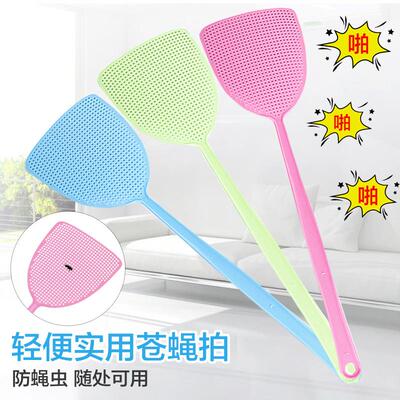 Thickened Mesh Plastic Fly Swatter with Extended Handle for
