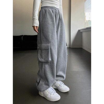 L 53801 High-waist wide-leg sweatpants 腰宽松阔腿卫裤