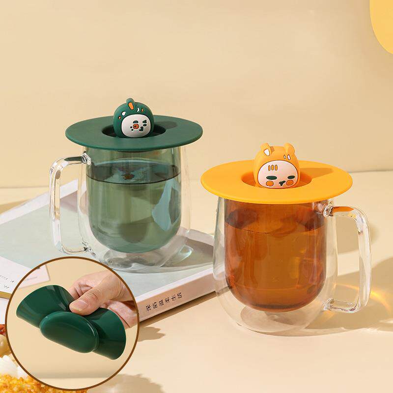 Creative Cartoon Silicone Cup Lid - High Aesthetic Office Cu