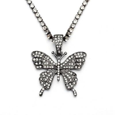 Temperament Chokers Rhinestone Butterfly Women