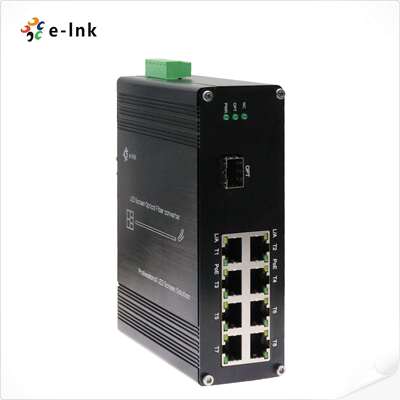 LED显示屏专用收发器-工业级千兆1光8电PoE可选SFP口