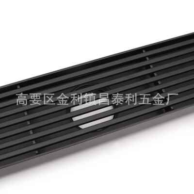 4酒店工加长地漏厂家形30不锈程钢长方亚黑线CTL-46型排水超长地