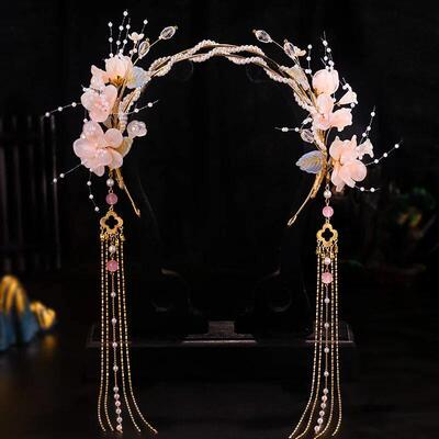 Chinese Hanfu Hair Accessories Tassel Fake Earrings Hairband