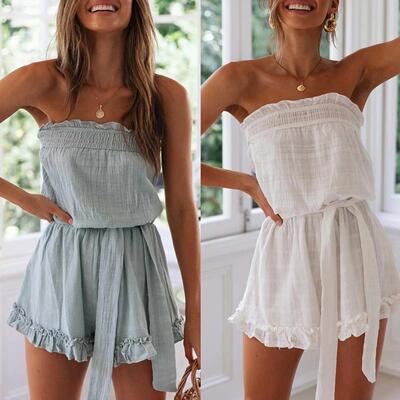 springsummer new strapless waistband jumpsuit comfortable