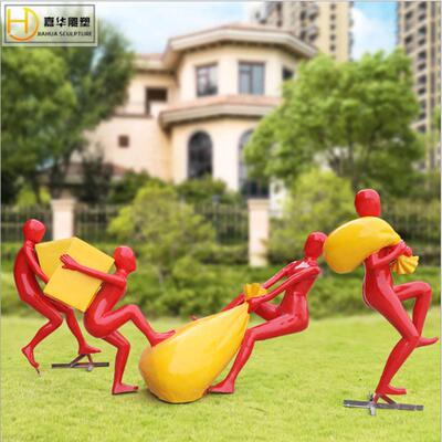 户外玻璃钢搞怪人物雕塑商场园林景观偷窃抽象装饰人物摆件