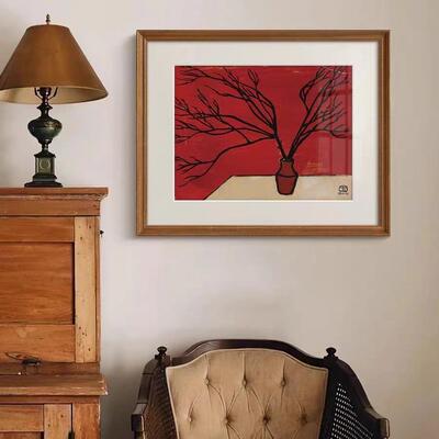 常装玉暮兰》法式古中国风客复厅厅58608饰画南洋中古风餐玄关花