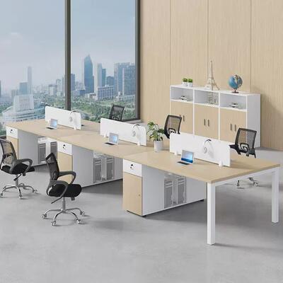 员工办代公桌简约风现职员桌脑椅组合4人位6人ISS位办公室电桌屏