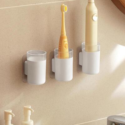 Wall-mounted electric toothbrush holder, no drilling require