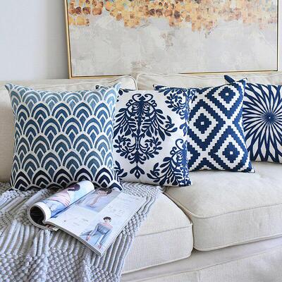 Geometric embroidery embroidery pillow case ccushion cover