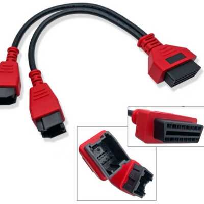 MS906S908SPRO905克莱斯勒接头OBD2母头转MS908道通12+8 诊断接头