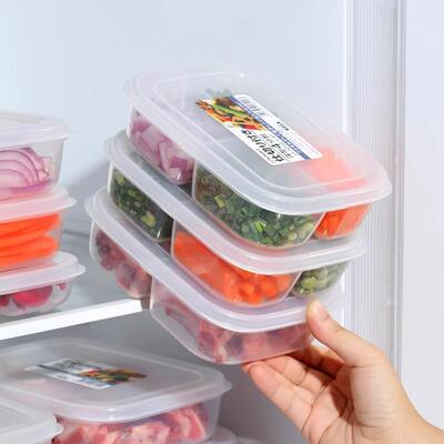 NAKAYA肉类冷冻盒分格控量食材专用保鲜盒冰箱冷藏分类储存收纳盒