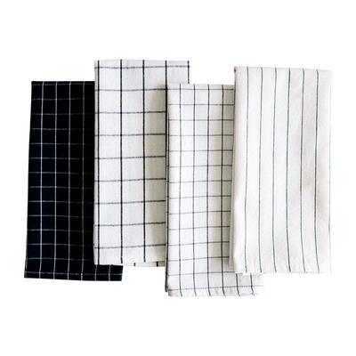 8条装 Cotton black kitchen towels纯棉洗碗抹布厨房擦盘黑格子
