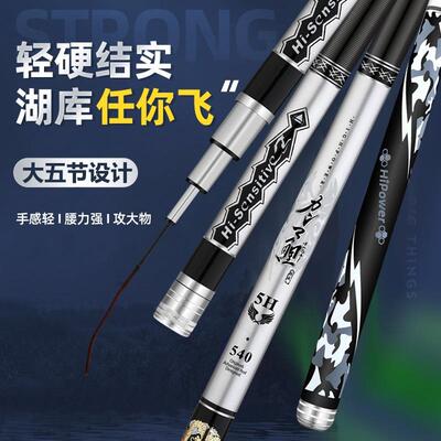 新款直销伽玛鲤鱼竿碳素台钓竿黑坑休闲轻硬19调5H长节手竿湖库大