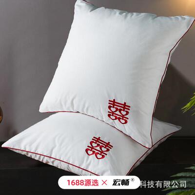 婚庆靠背抱枕芯靠垫芯方枕头芯60x60CM棉羽丝绒饱满方枕芯 一对装
