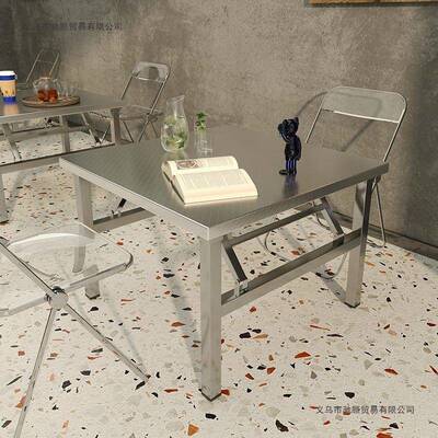 户不锈钢折叠摊桌便携式烧烤桌外NOR摆商用夜子市出摊小方桌简易