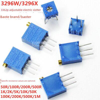 3296W/X顶调侧调3362P多圈电位器50R/100R/200R/102/101/201/1K欧