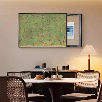 古风绿al202707色电表箱装饰画2024高级感配电箱遮中丑款电闸可推