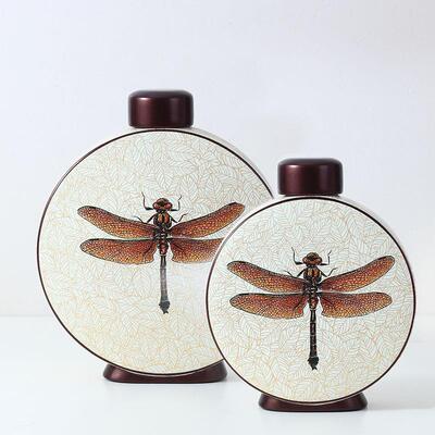 新中式装罐玄关件家用陶C2043摆件罐摆家居客饰厅电视柜软瓷装饰