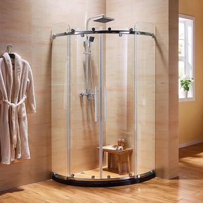 外贸出口酒店整体卫生间304不锈钢淋浴房 shower door S6046