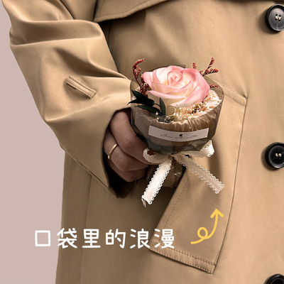向日葵仿真花玫瑰花束口袋永生花