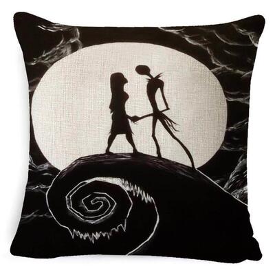 Linen Skull Pillow Halloween Pillow Christmas Night Witch Pi