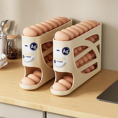 Plastic Egg Storage Box for Refrigerator with Side Door Slid