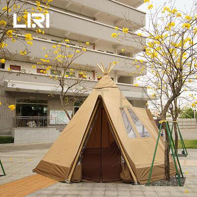 丽日供应景区露营20人tipi帐篷 原始 休闲印第安部落实木支架篷房