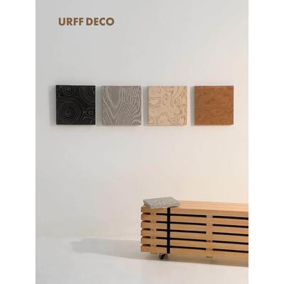 URFF DECO极简天然木纹玄关背景墙装饰挂画 画中古小众客厅饭厅树