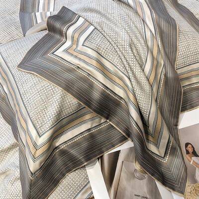 高端轻奢风41支纯棉棉长绒棉四件套全床单南通被套奢华SMR-45760