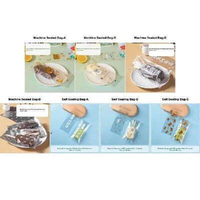 Cartoon 100Pcs Packaging Bag Transparent DIY Storage Bag