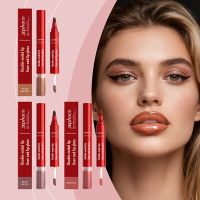 Zephoco 2-in-1 Plumping Lip Gloss - Lightweight, moisturizin