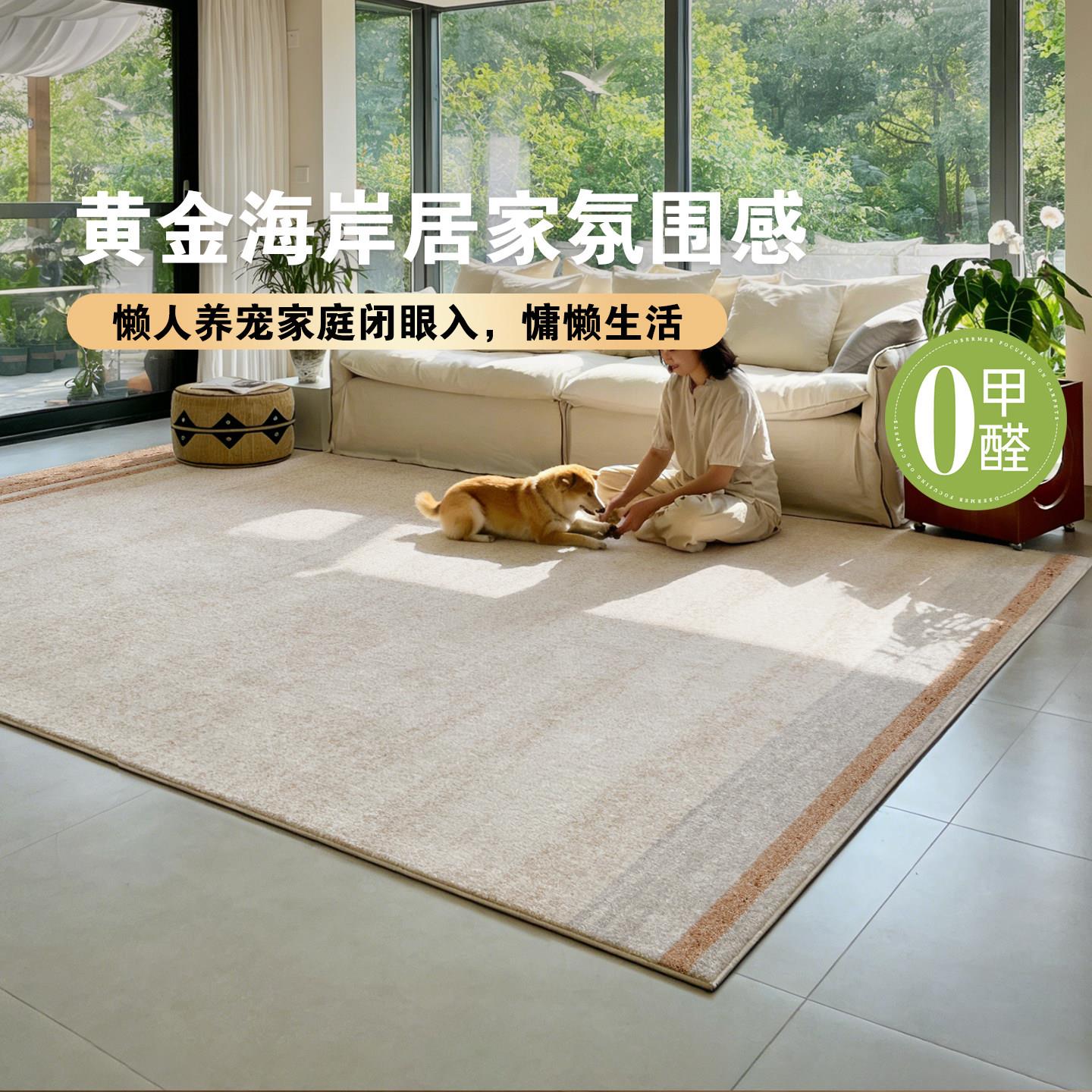 地毯客厅意式极简防水抑菌无胶无甲醛法式中古风高级感卧室地垫