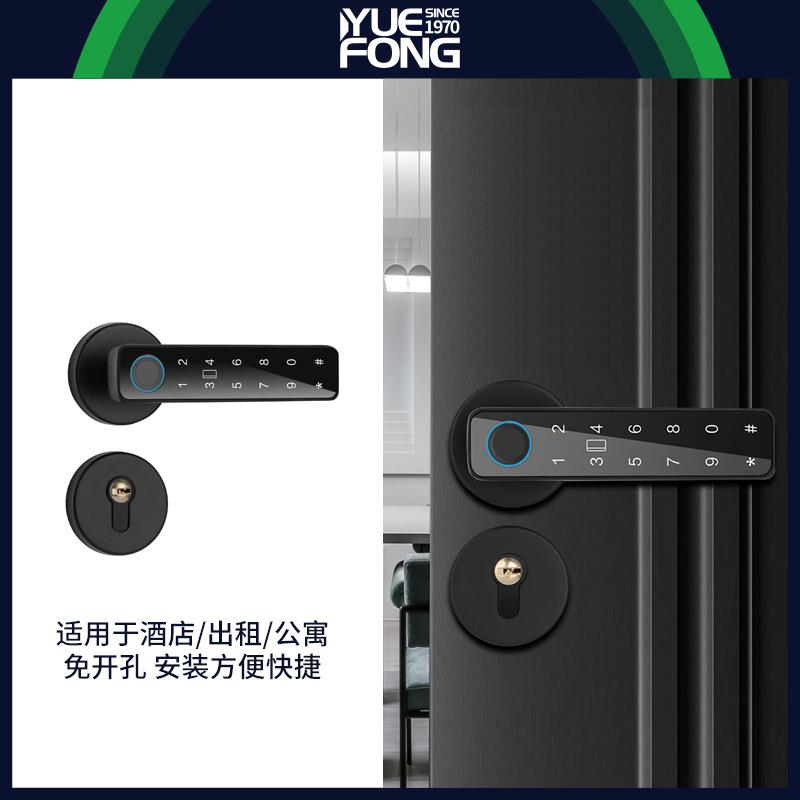 粤丰跨境智能门室锁指锁密码嵌入式分体式内房门DF20锁具厂锁家纹
