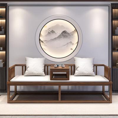 大板茶椅组合一桌XRP五椅新中木式办公桌室实客厅家用罗汉床茶几