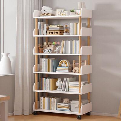 Nordic wheeled bookshelf shelf, floor to ceiling household s