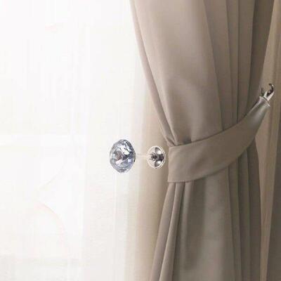 2 Pcs Transparent Window Shades Diamond Curtain Tiebacks