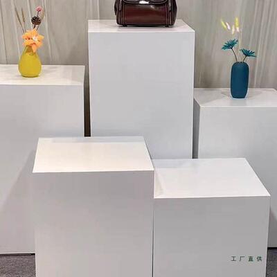 地台展会示台橱漆窗长方体木制烤模F99H5865白特色底座商业陈列展