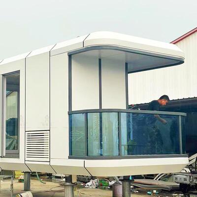 乡村箱度假屋q2022101块低成本模化集装建筑简约风太舱房车移空动