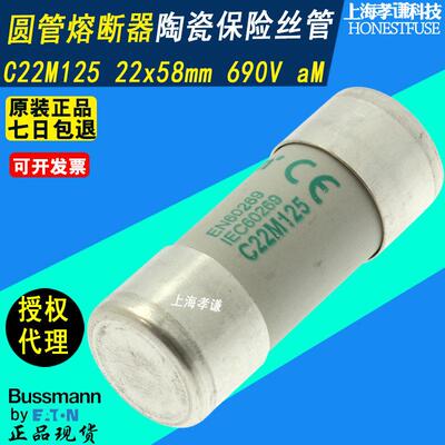 EATON伊顿BUSSMANN熔断器C22M63 63A 690Vac陶瓷保险丝22x58mm AM