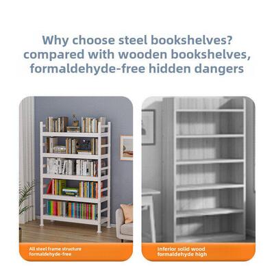 Bookshelf storage rack, multi-layer floor to ceiling steel,