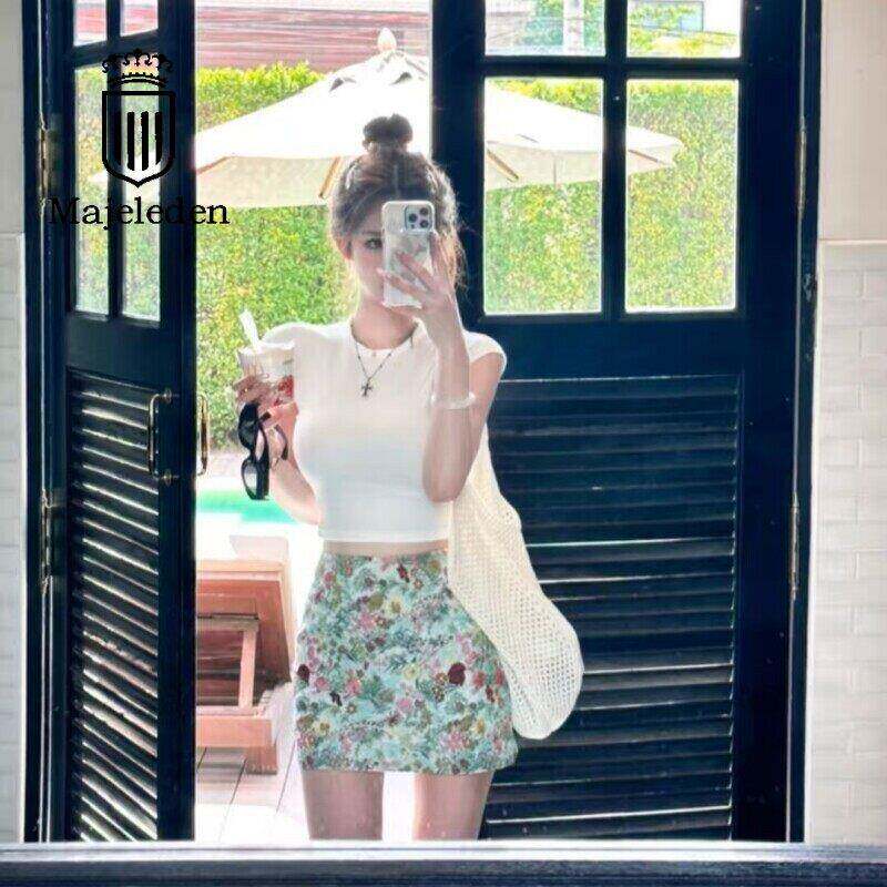 正品2026夏季新款绝美小套装出游穿搭气质短版t恤女包臀短裙上衣