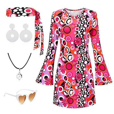 Womens clothing, century fashion, printed dress with he0
