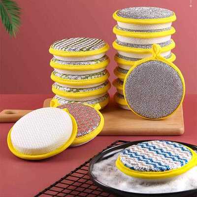 Dual-sided cleaning sponge for the kitchen, a non-greasy, oi