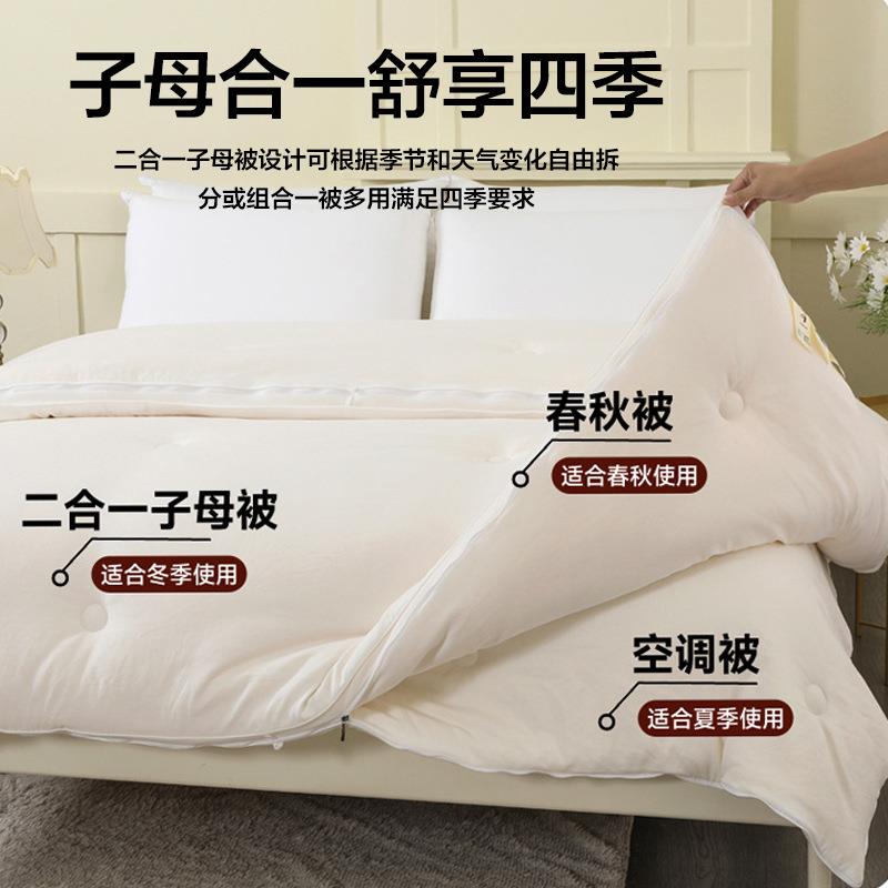 大豆纤被人类二合一子母被秋冬被子加厚单春双四季被芯KZG-子母维