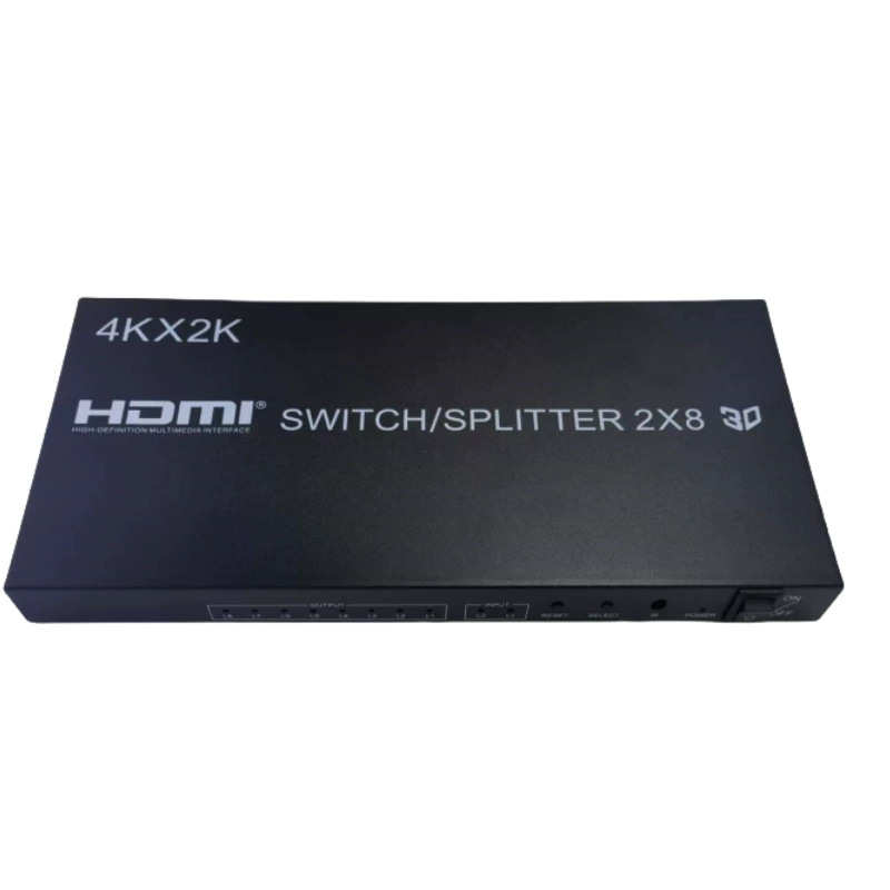 4K HDMI 电脑二进八出切换分配器2进8出Switch视频分配器splitter
