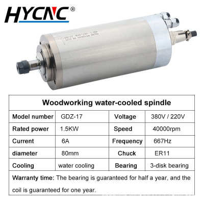 水冷玉石广告功率80-木工货源雕刻机.gdz5kw1前程直径17主轴