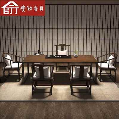 XH240202澳铂中实木茶桌椅茶台定制家用大新板做泡茶桌定办公式室