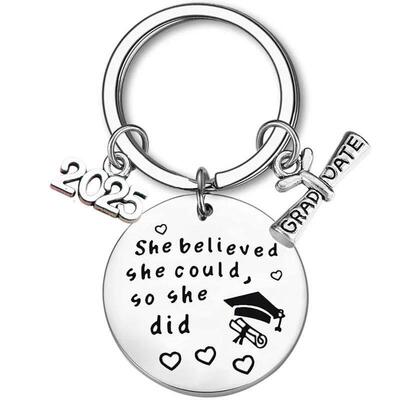 2025 Graduation Gifts Inspirational Keychain She Believed Sh